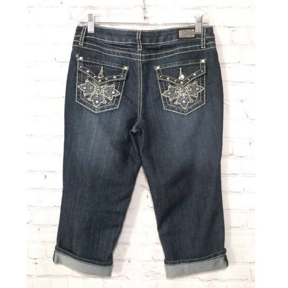 Earl Jeans | Jeans | Womans Earl Denim Crop Capri Jeans Embellished ...